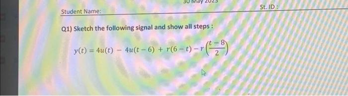 Solved Q1) Sketch the following signal and show all steps: | Chegg.com