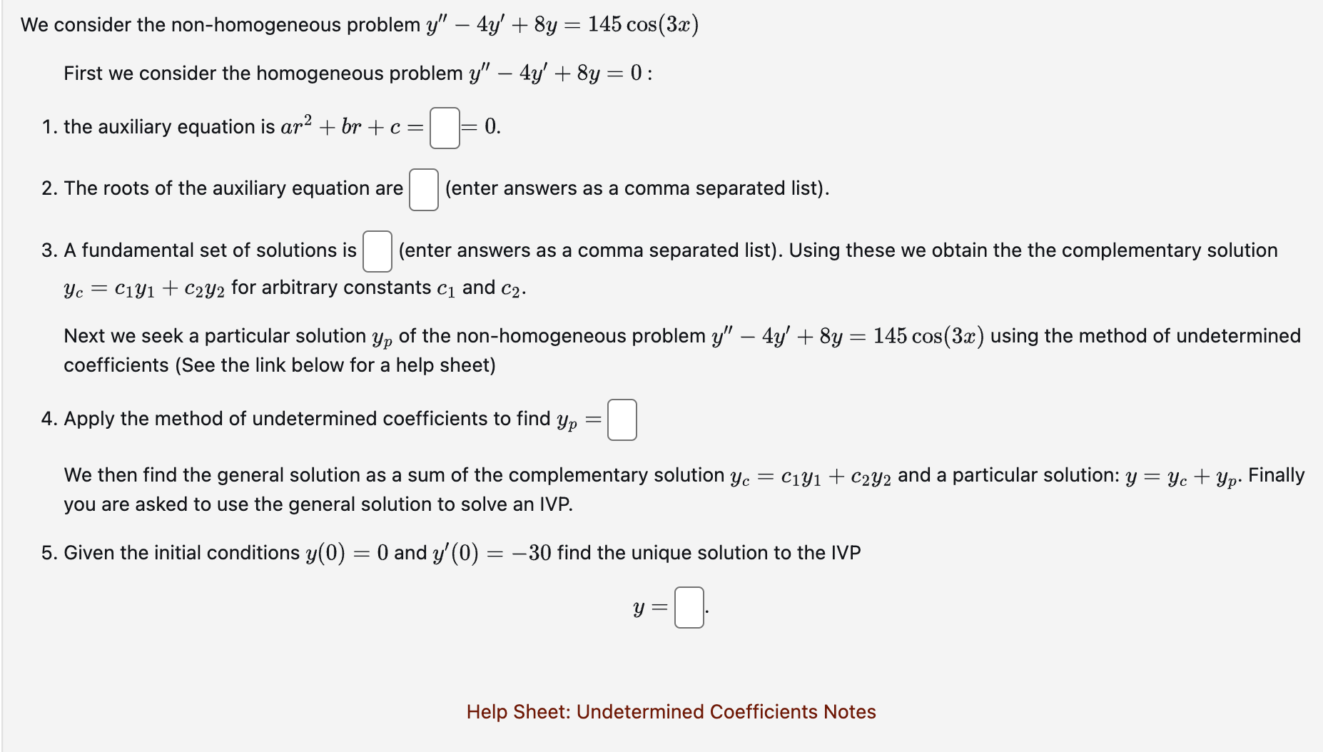 We ﻿consider the non-homogeneous problem | Chegg.com