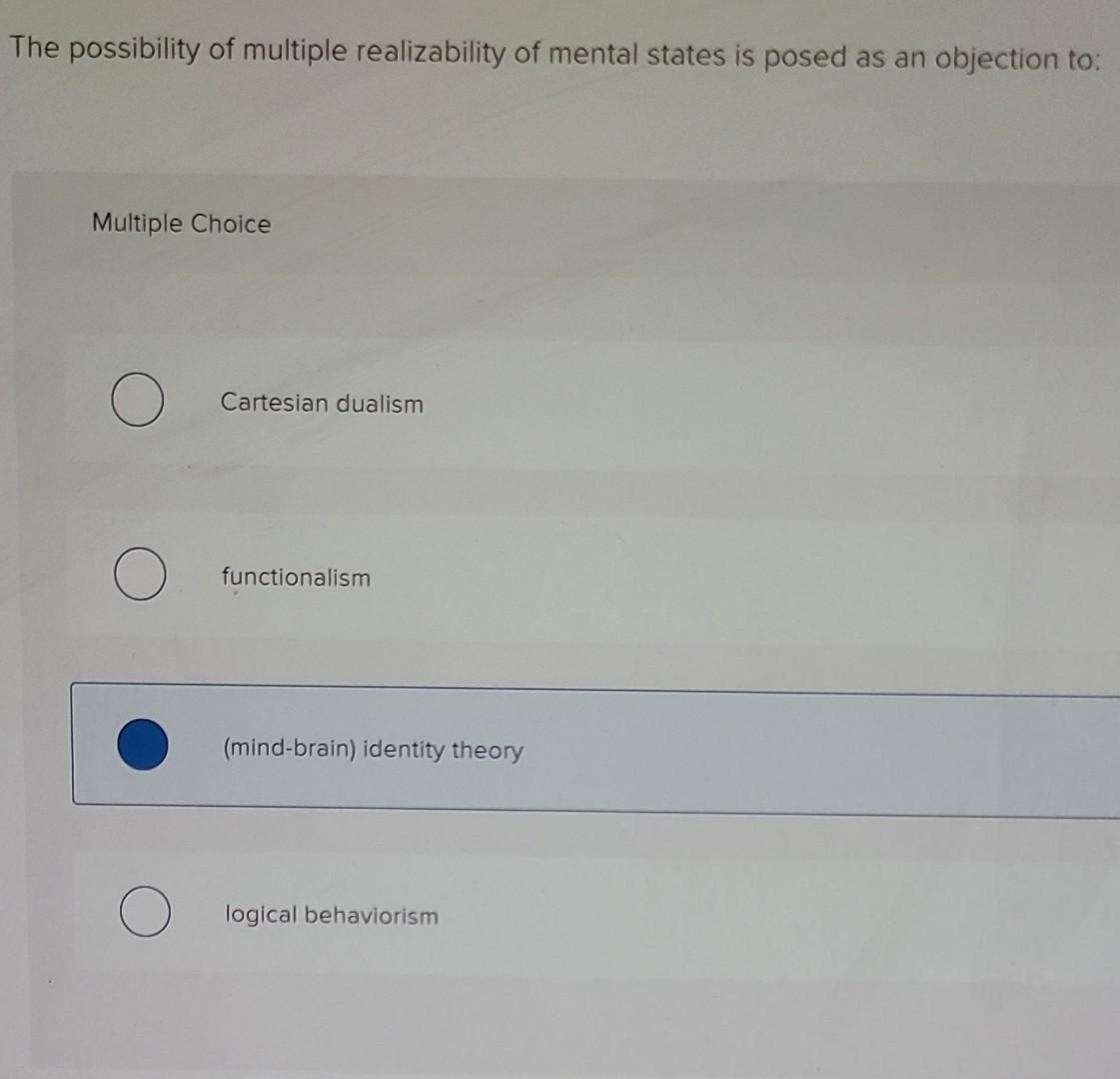Logical behaviorism differs from the mind-body | Chegg.com