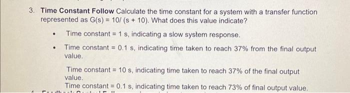 Solved 3. Time Constant Follow Calculate the time constant | Chegg.com