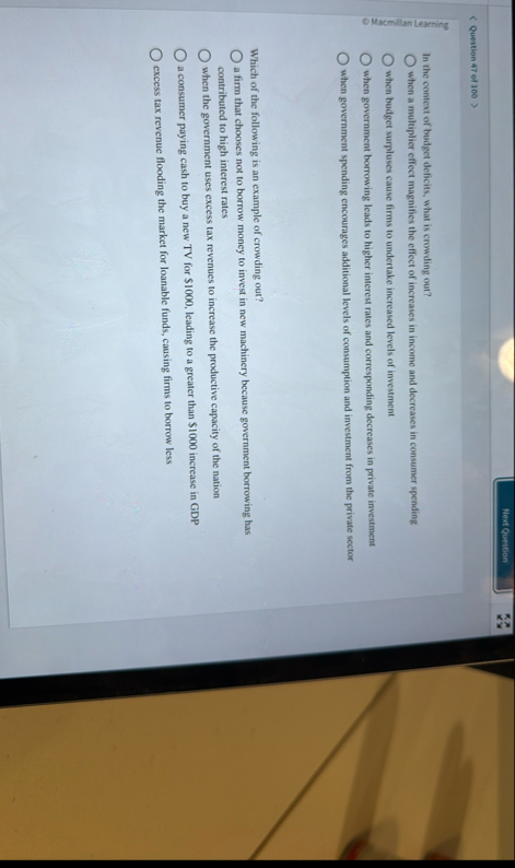 Solved Question 47 ﻿of 100 >O Macmilan LearningIn the | Chegg.com