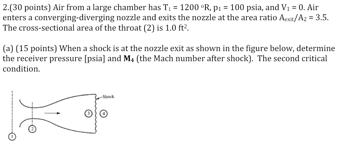 Solved 2.(30 ﻿points) ﻿Air from a large chamber has | Chegg.com