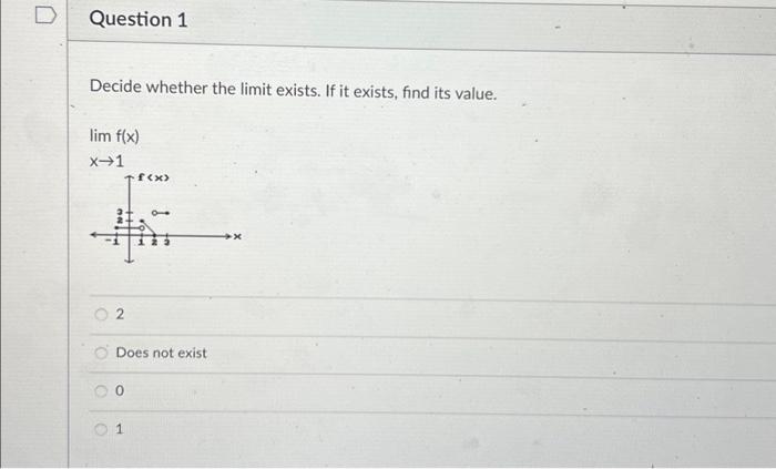 Solved Question 1 Decide whether the limit exists. If it | Chegg.com