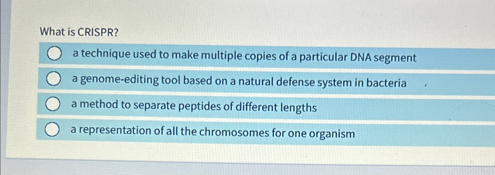 Solved What is CRISPR?a technique used to make multiple | Chegg.com