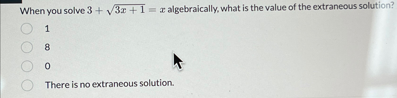 Solved When you solve 3+3x+12=x ﻿algebraically, what is the | Chegg.com