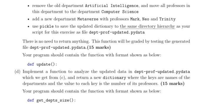 Solved Exercise 3 (60 marks) The given file dept-prof . | Chegg.com