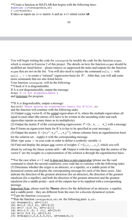 Solved Create a function in MATLAB that begins with the | Chegg.com