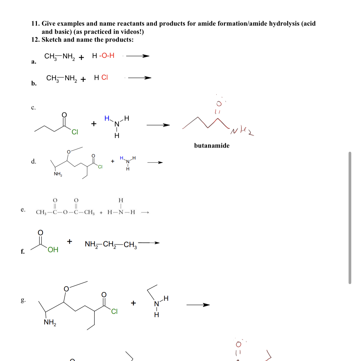 Give examples and name reactants and products for | Chegg.com