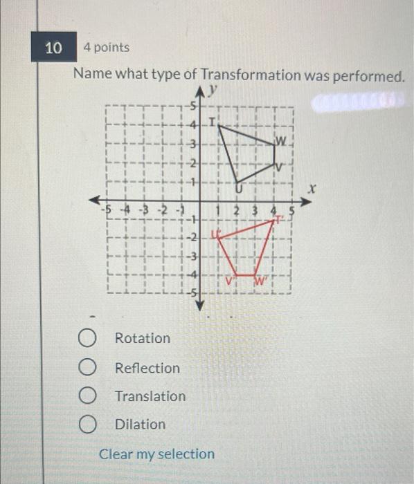 Solved Name what type of Transformation was performed. | Chegg.com