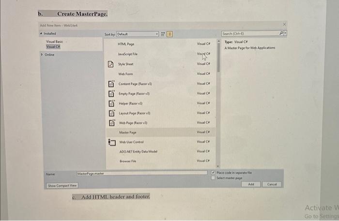 Solved Header includes Name of Application and two | Chegg.com