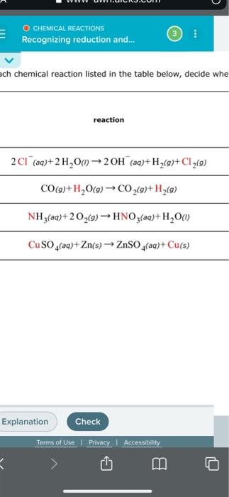 Solved OCHEMICAL REACTIONS Recognizing reduction and... och | Chegg.com
