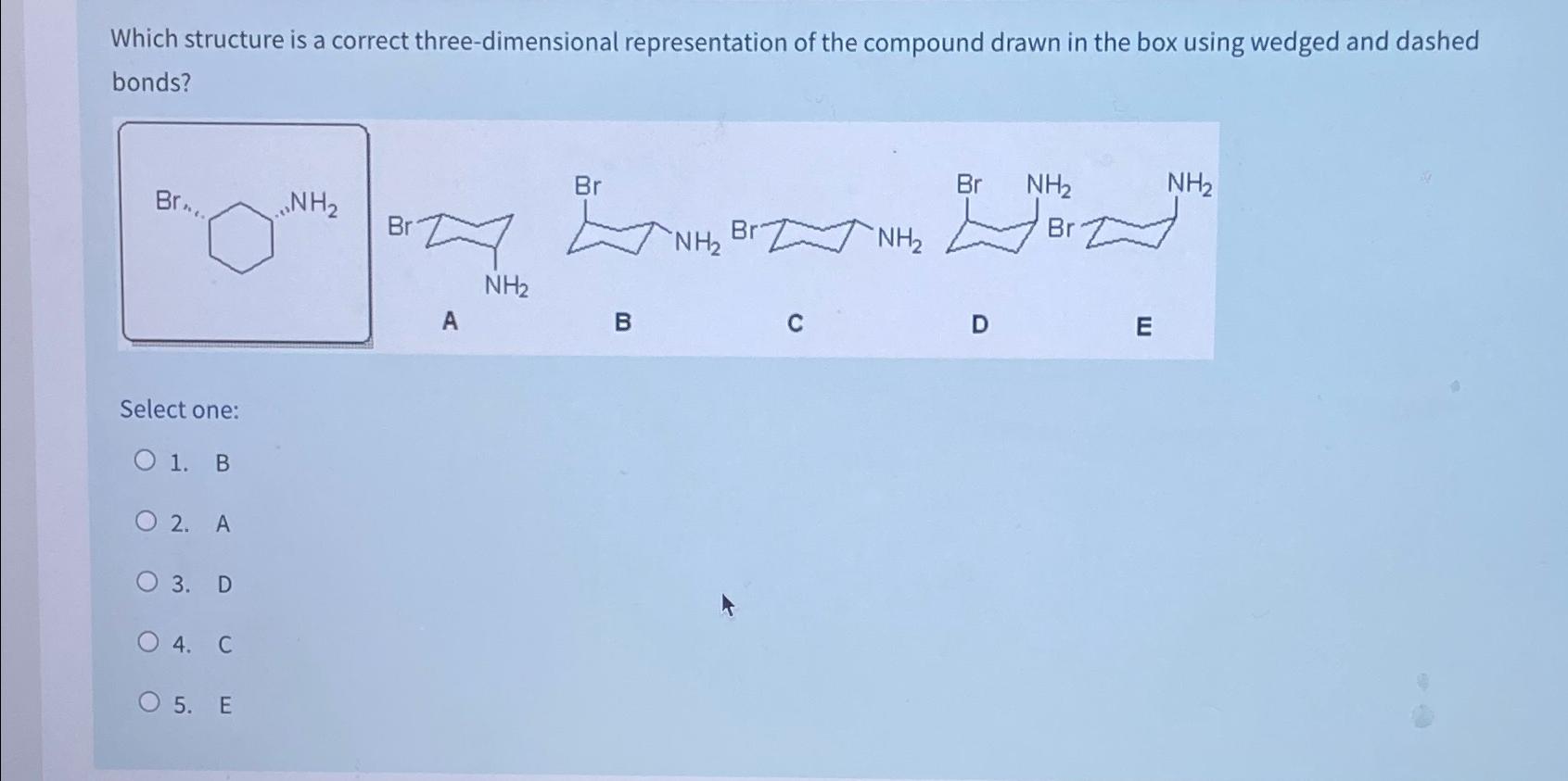 Solved Which structure is a correct three-dimensional | Chegg.com
