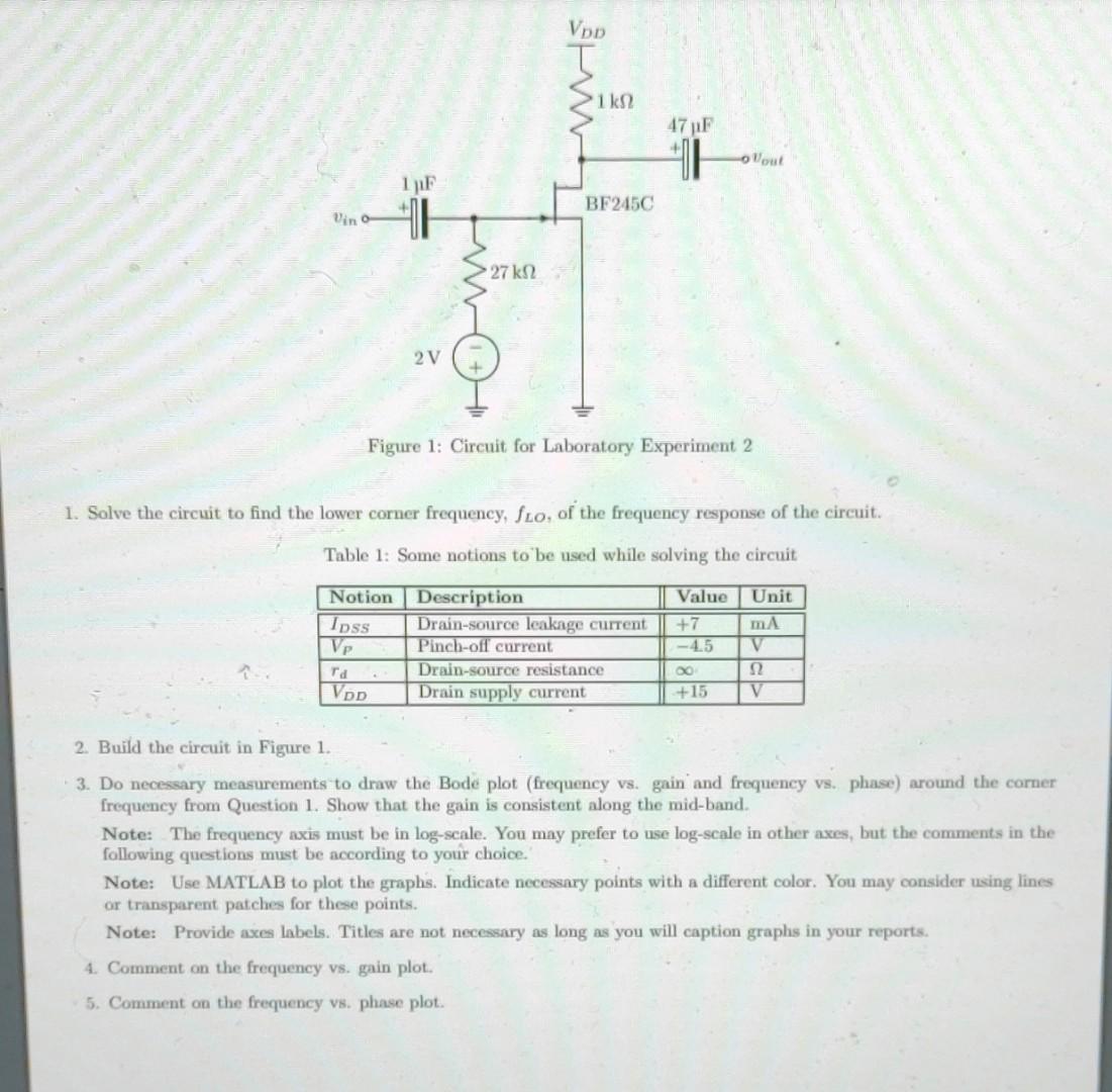 Solved Figure 1: Circuit for Laboratory Experiment 2 1. | Chegg.com