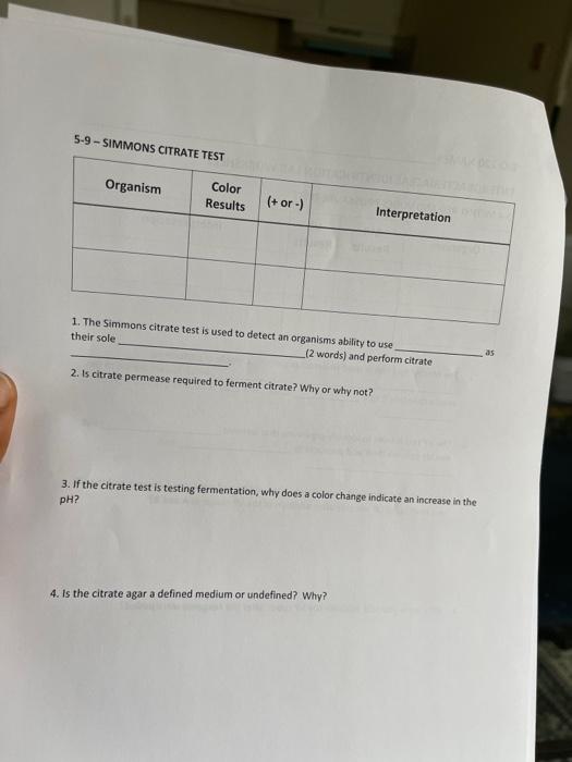 Solved 5-9 - SIMMONS CITRATE TECT their sole (2 words) and | Chegg.com