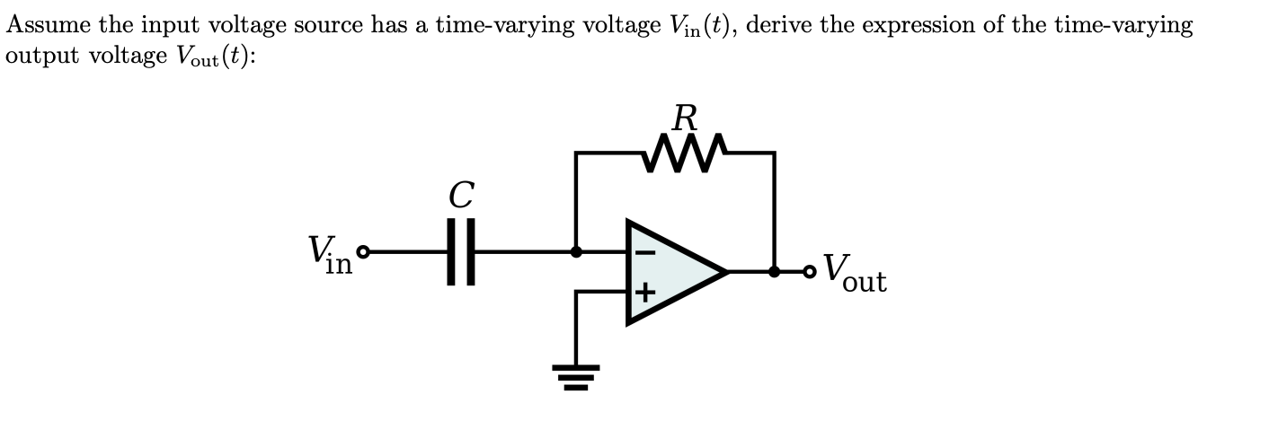 Solved Assume the input voltage source has a time-varying | Chegg.com