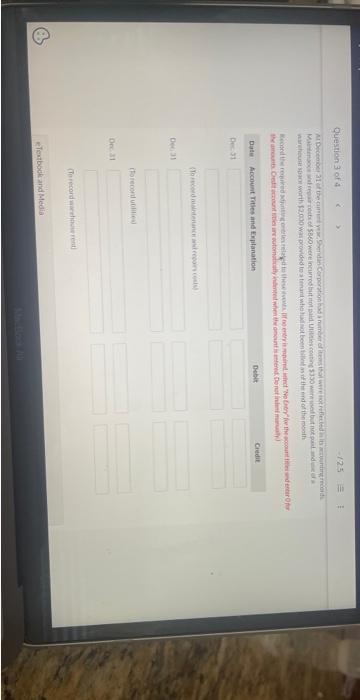 Solved Question 3 of 4 View Polices Current Attempt in | Chegg.com