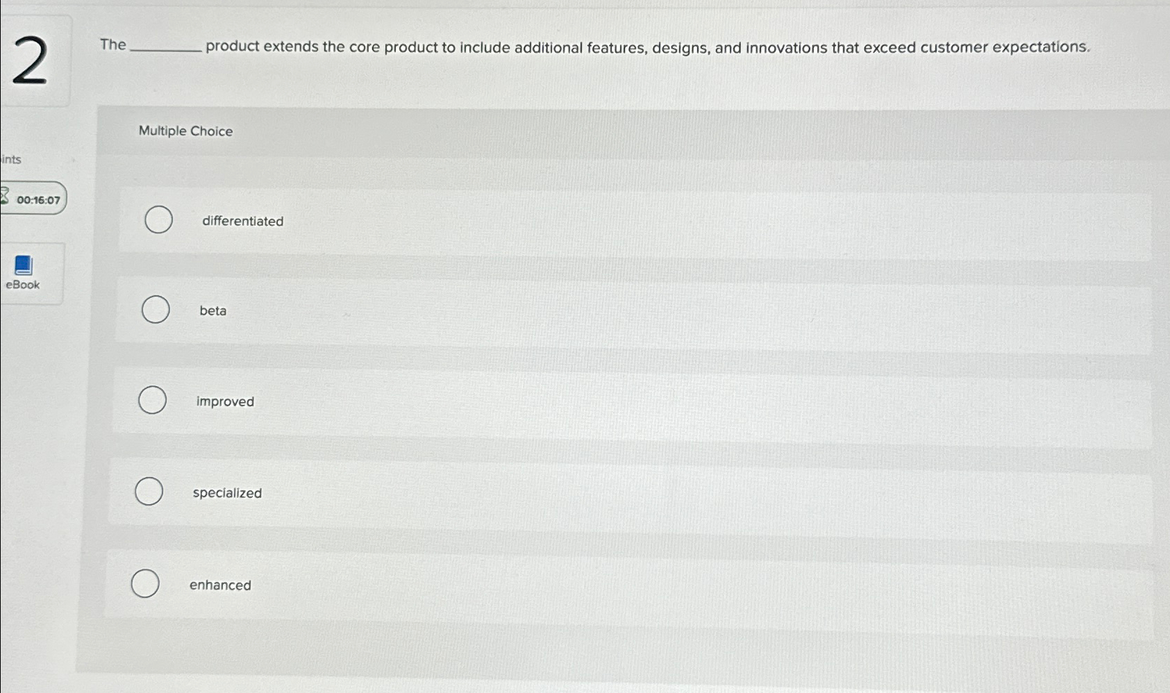 Solved The product extends the core product to include | Chegg.com