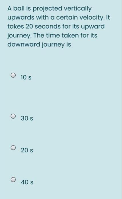Solved A ball is projected vertically upwards with a certain | Chegg.com
