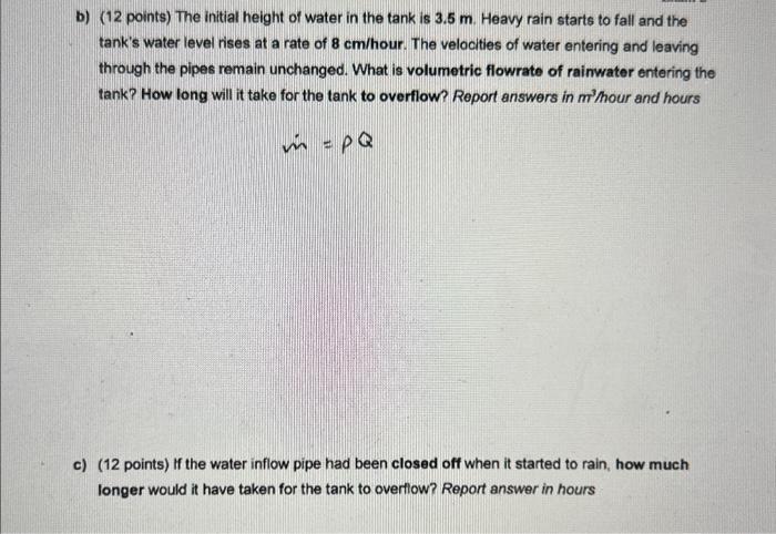 6. ( 30 points) A tank is shaped as a hollow cylinder | Chegg.com