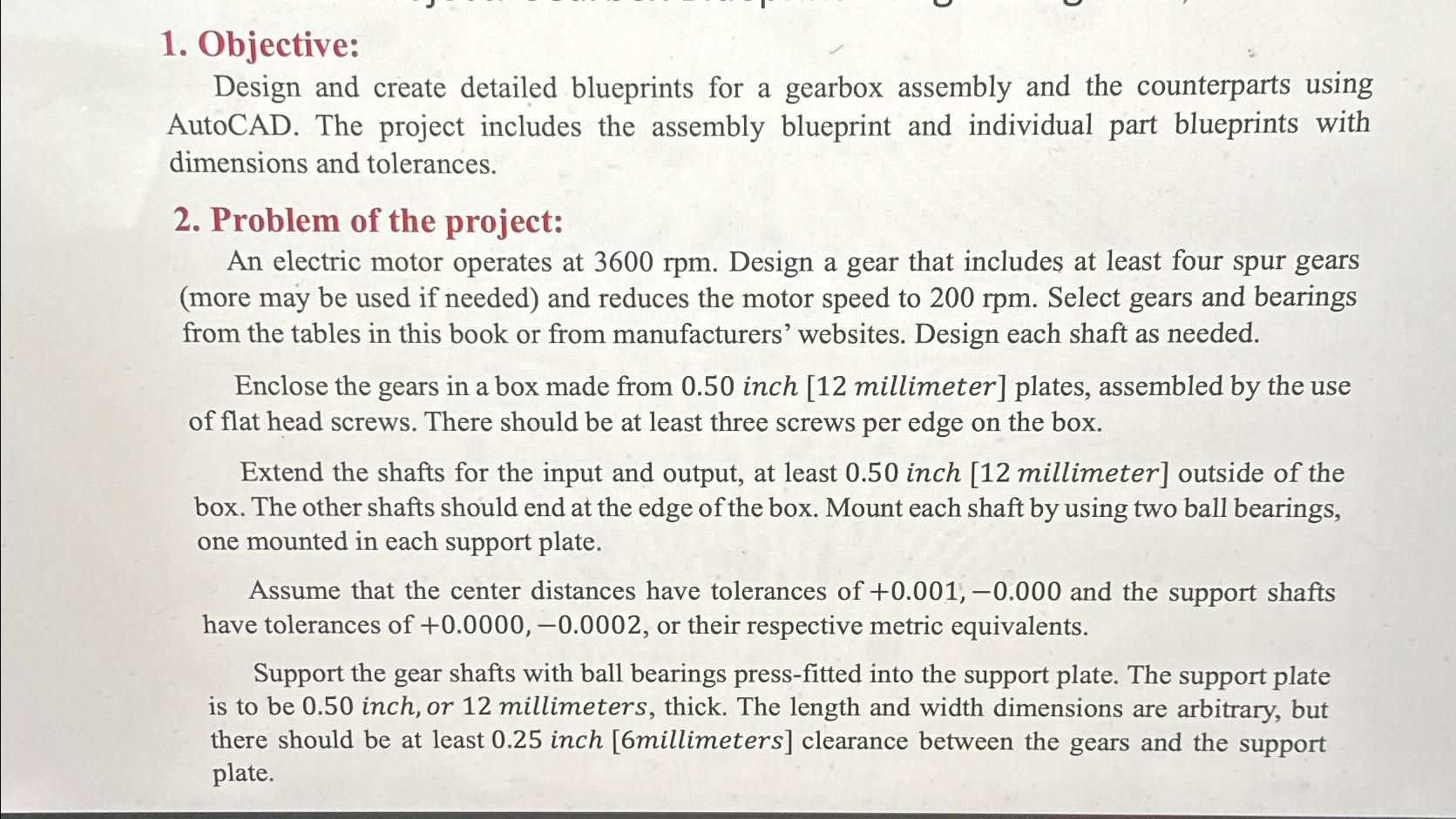 Solved Objective:Design and create detailed blueprints for a | Chegg.com