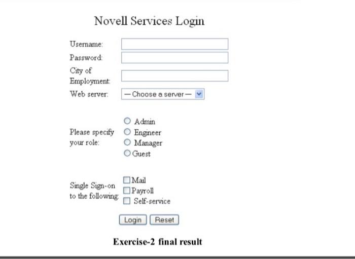 Solved Novell Services Login Username: Password City of | Chegg.com