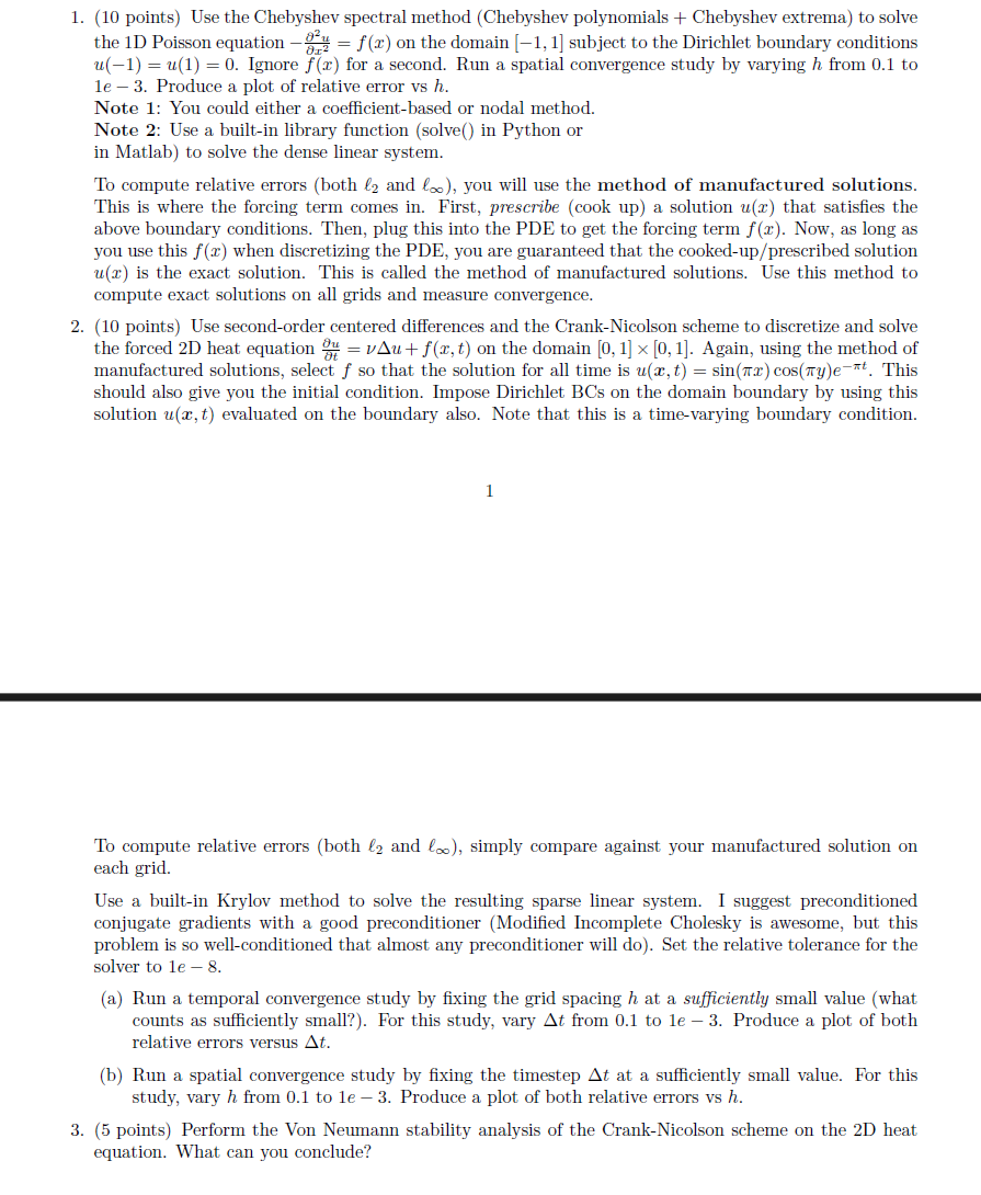 Solved 1:Use the Chebyshev spectral method (Chebyshev | Chegg.com
