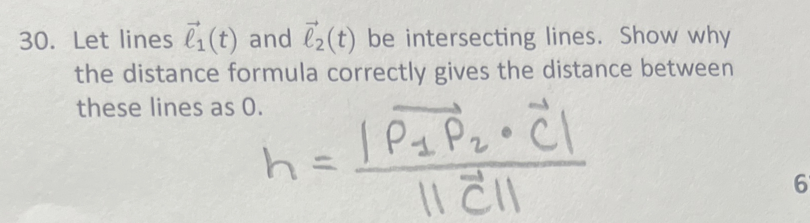 Solved Let lines vec(l)1(t) ﻿and vec(l)2(t) ﻿be intersecting | Chegg.com