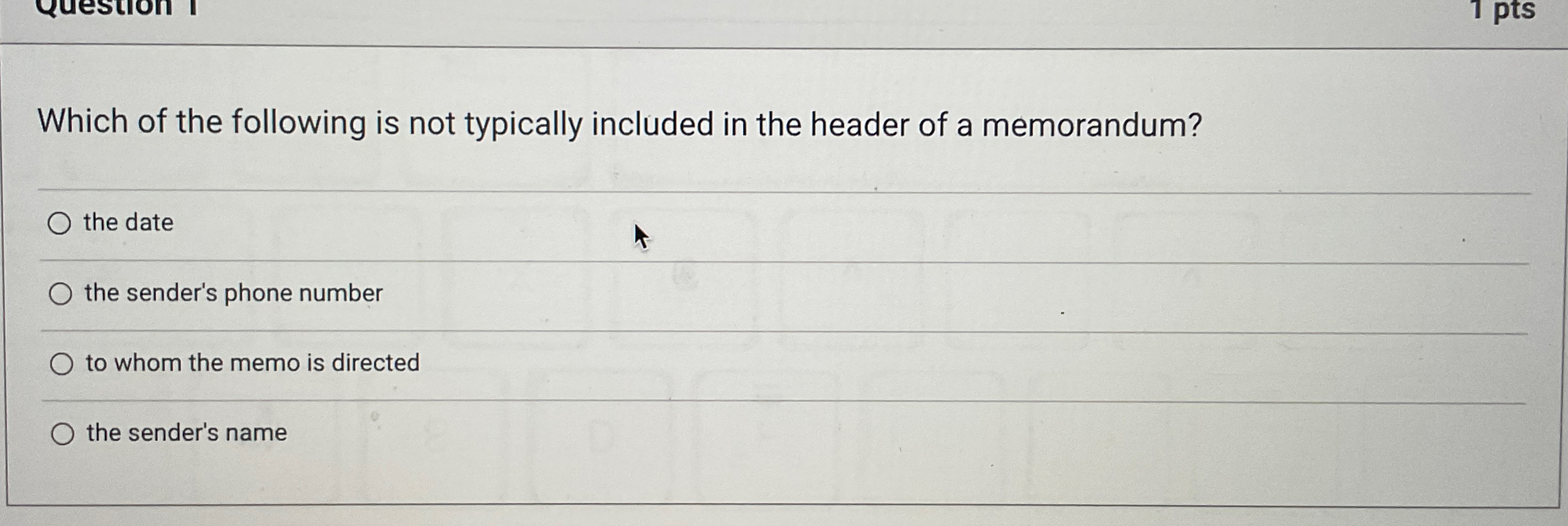 Solved Which of the following is not typically included in | Chegg.com