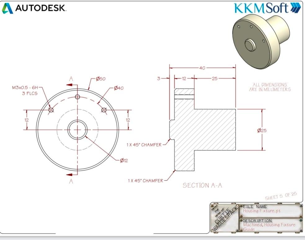 Solved (computer aided design) draw a 3d drawing using | Chegg.com