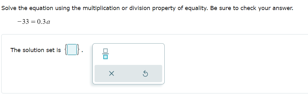 Solved Solve the equation using the multiplication or | Chegg.com