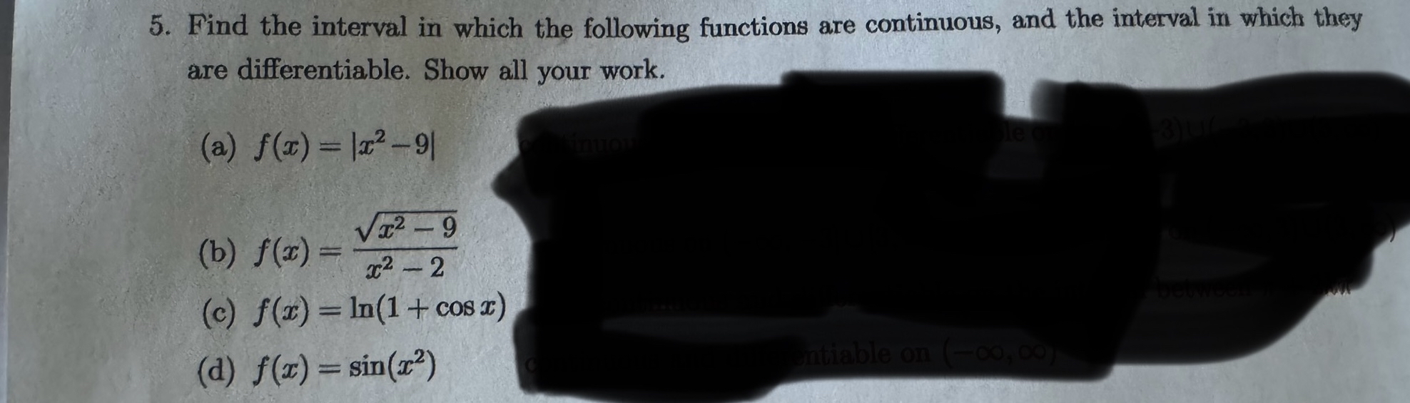 Solved Find the interval in which the following functions | Chegg.com