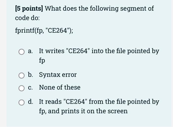 Solved [5 points) Consider the following code: #include int | Chegg.com