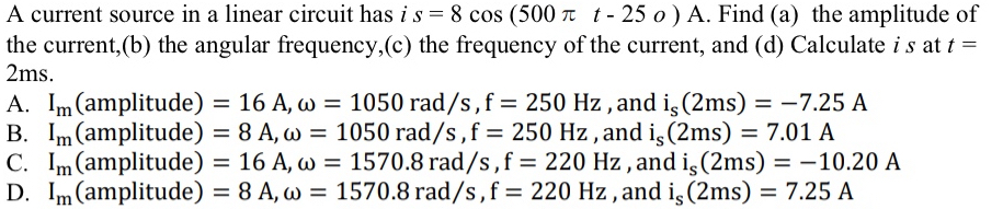 Solved A current source in a linear circuit has | Chegg.com