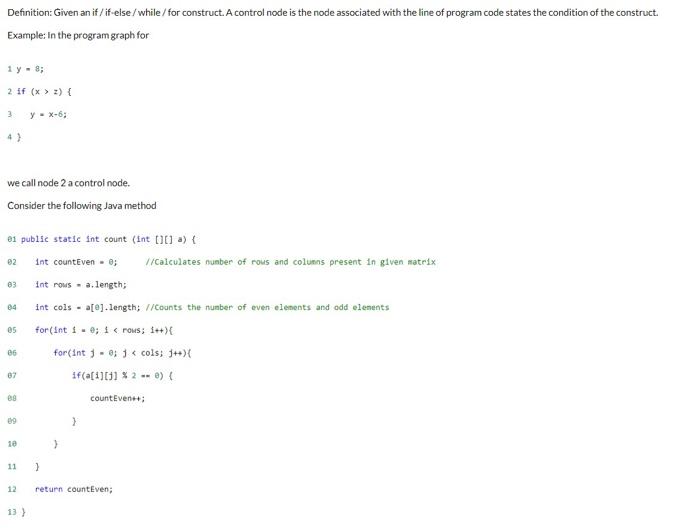 Solved Definition: Given an if / if-else/ while/ for | Chegg.com