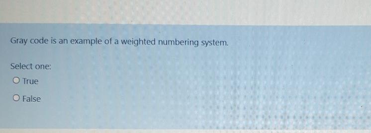 Solved Gray code is an example of a weighted numbering | Chegg.com
