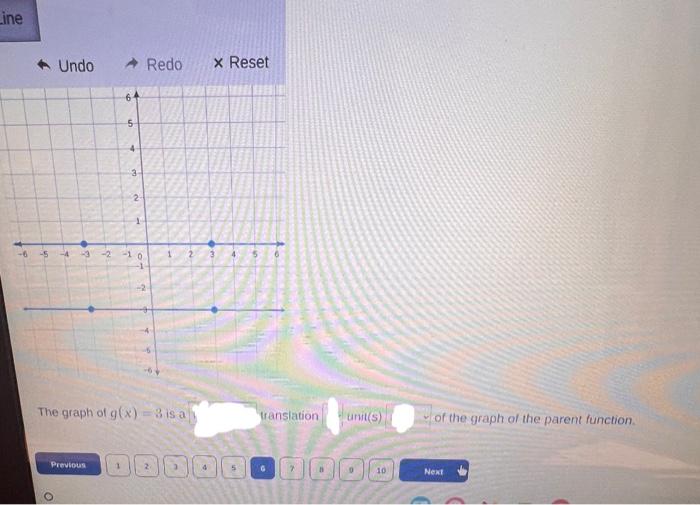 Graph g(x)=3 and its parent function. Then describe | Chegg.com