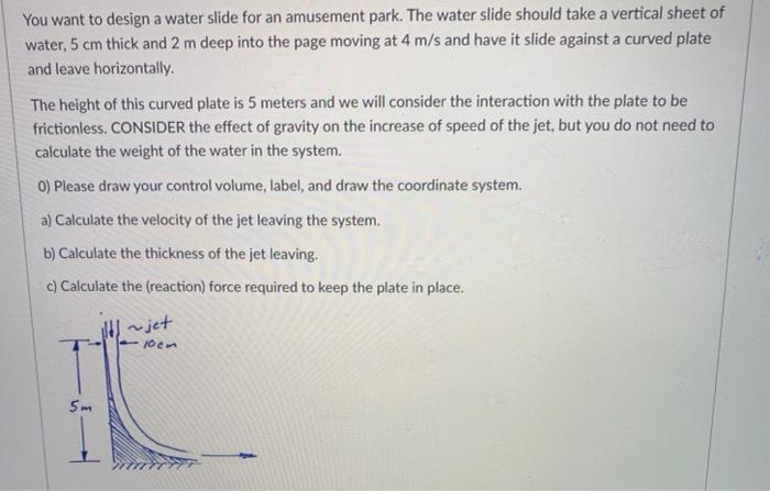 Solved You want to design a water slide for an amusement | Chegg.com