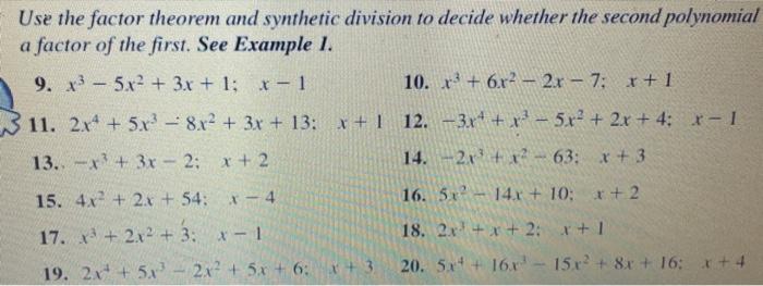 Solved Use the factor theorem and synthetic division to | Chegg.com