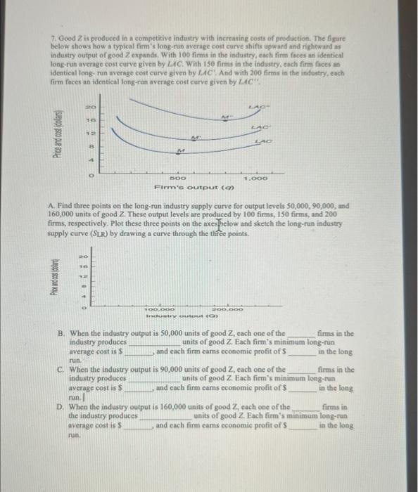 Solved 7. Good 2 is produced in a competitive industry with | Chegg.com