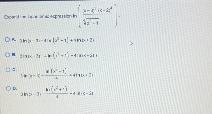 Solved the logarithmic expression | Chegg.com