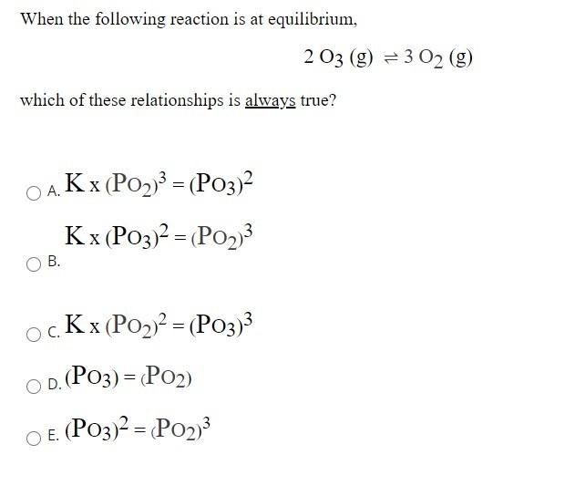 Solved When the following reaction is at equilibrium, 203 | Chegg.com