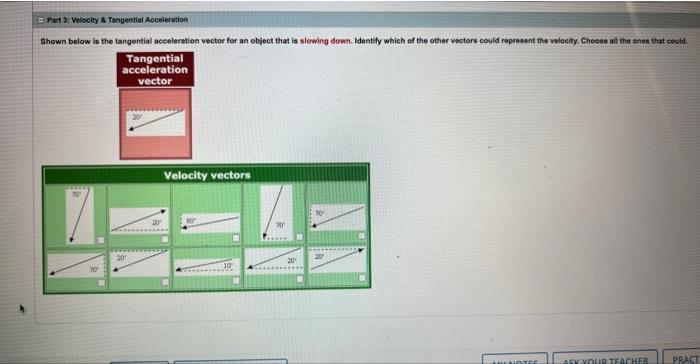 Solved Part 3: Velocity 8 Tangensial Acceleration (a) par | Chegg.com