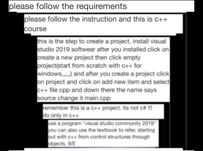 Solved please follow the requirements please follow the | Chegg.com