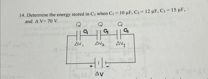 Solved 14. Determine the energy stored in C3 when | Chegg.com