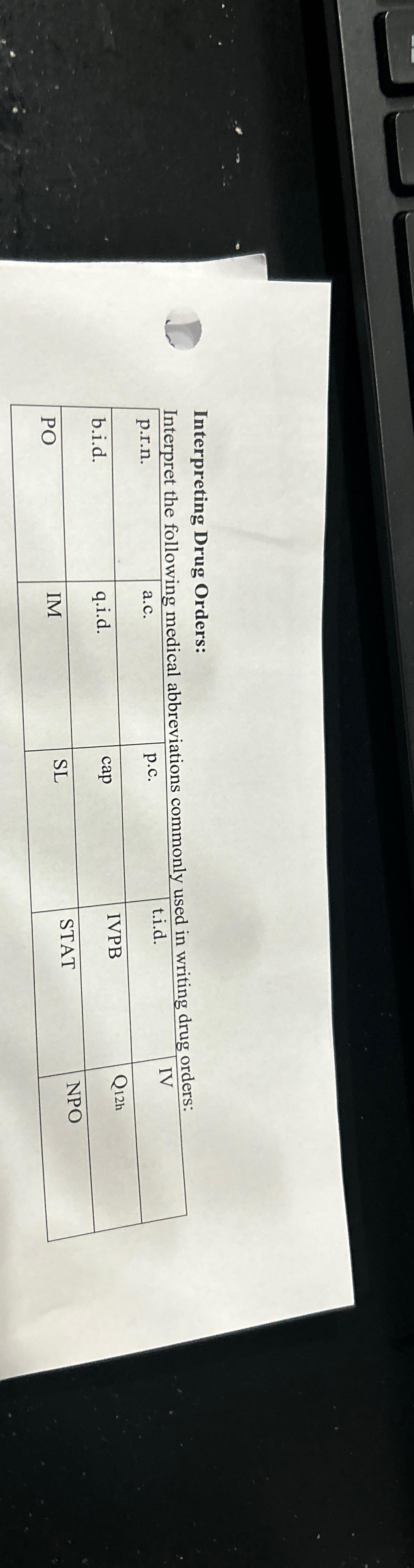 Solved Interpreting Drug Orders:Interpret the following | Chegg.com
