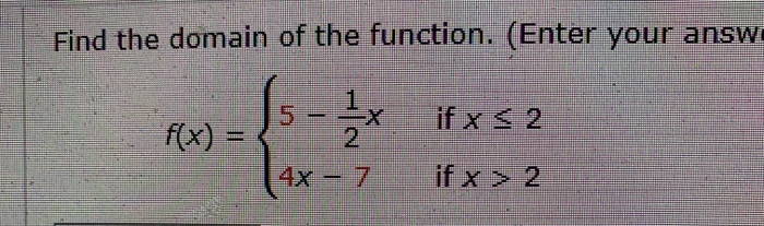 Solved Find the domain of the function. (Enter your answ. | Chegg.com