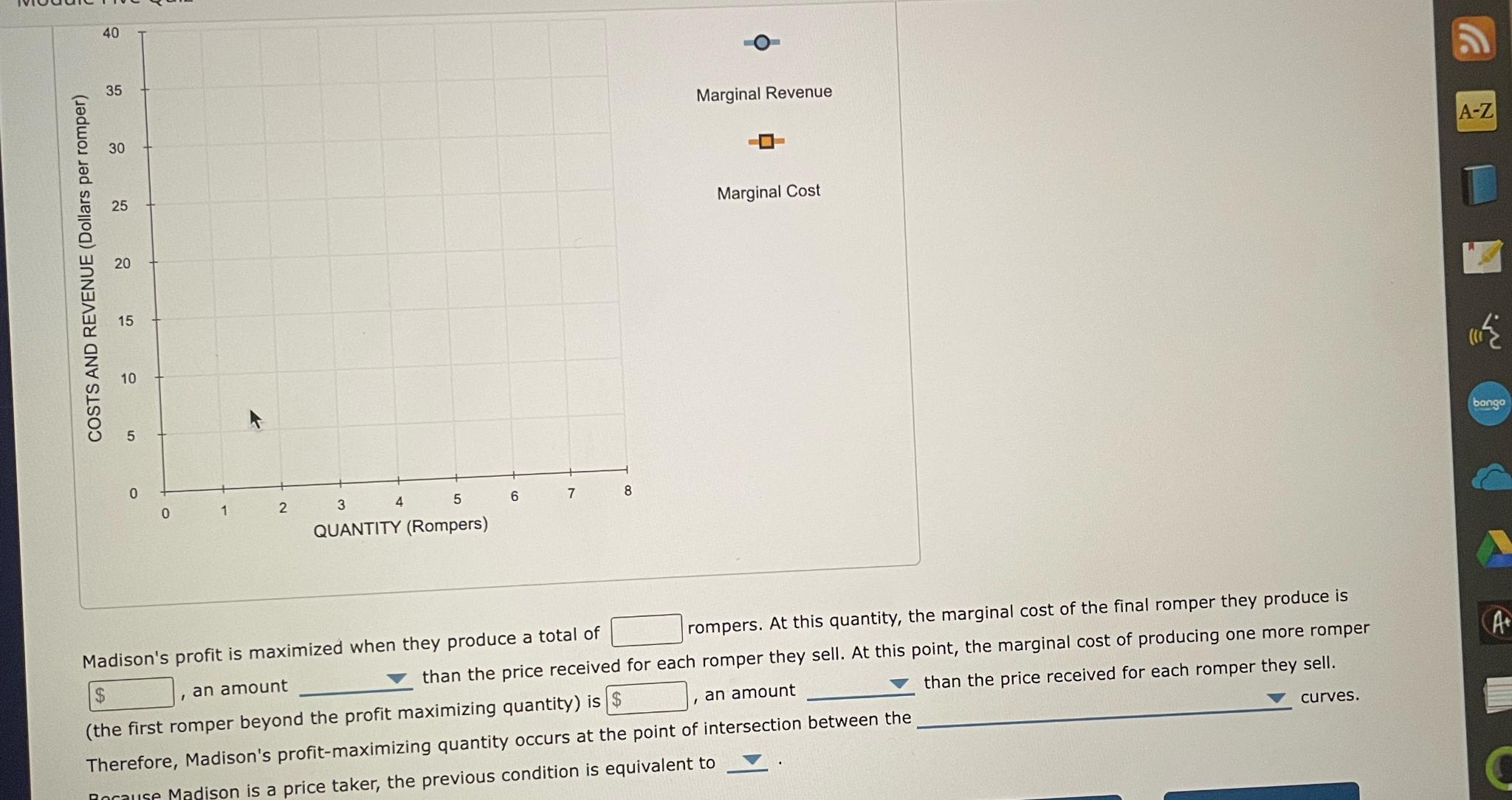 Solved Madison's profit is maximized when they produce a | Chegg.com