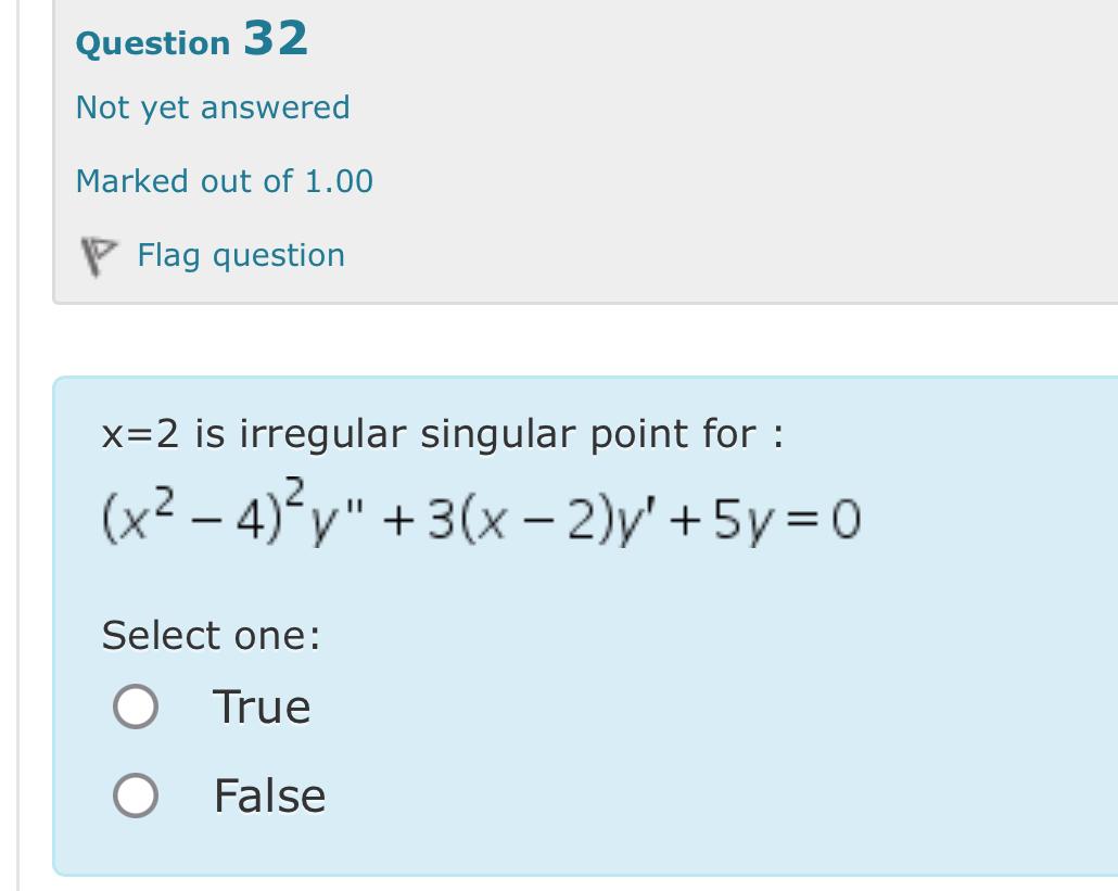 Solved Question 32Not yet answeredMarked out of 1.00Flag | Chegg.com