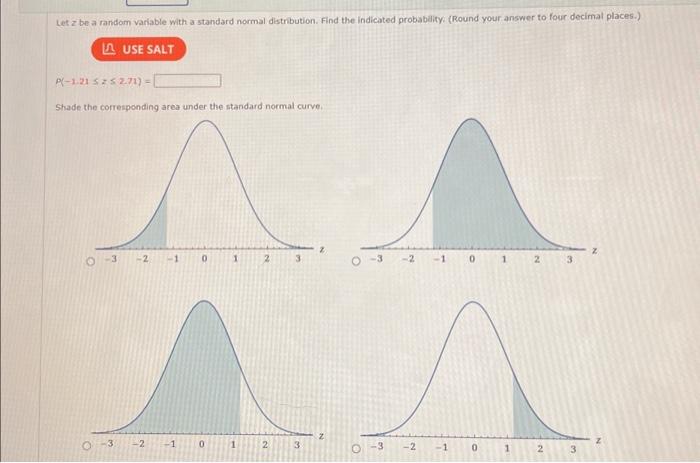 Solved Let z be a random variable with a standard normal | Chegg.com