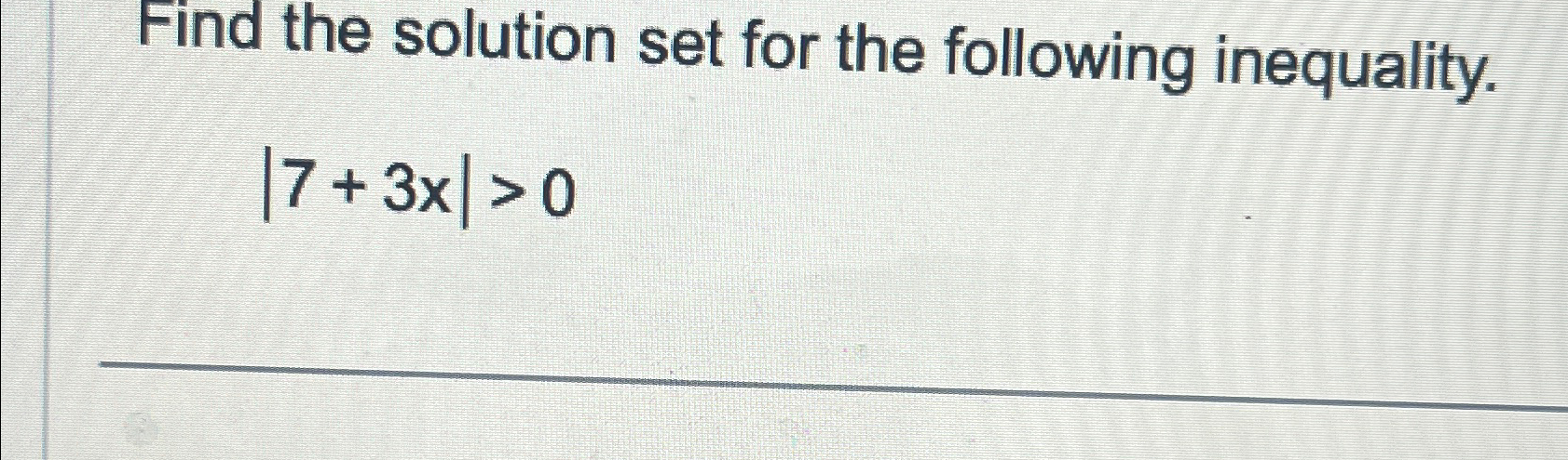 Solved Find the solution set for the following | Chegg.com